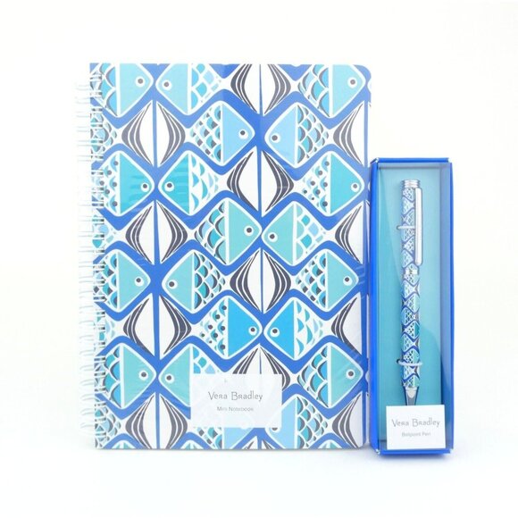Vera Bradley | Office | Vera Bradley Go Fish Blue Mini Spiral Notebook ...